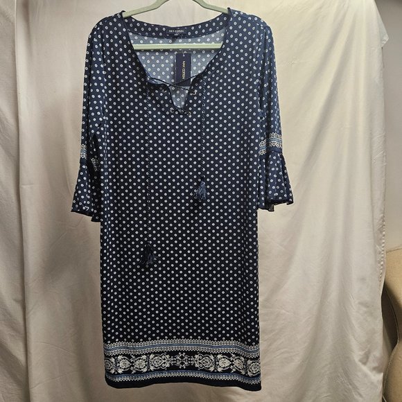 Max Edition | Dresses | Nwt Max Edition L Blue White Floral Print Midi ...